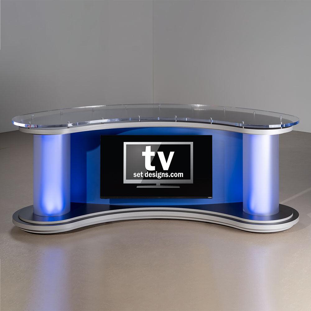 Small Lit Up Wide Angle News Desk – TVsetdesigns.com