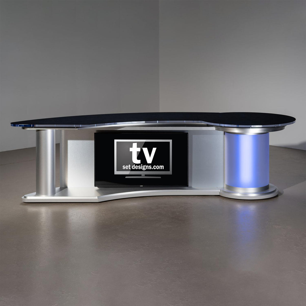 Sharp News Desk | TV Studio Set Furniture – TVsetdesigns.com