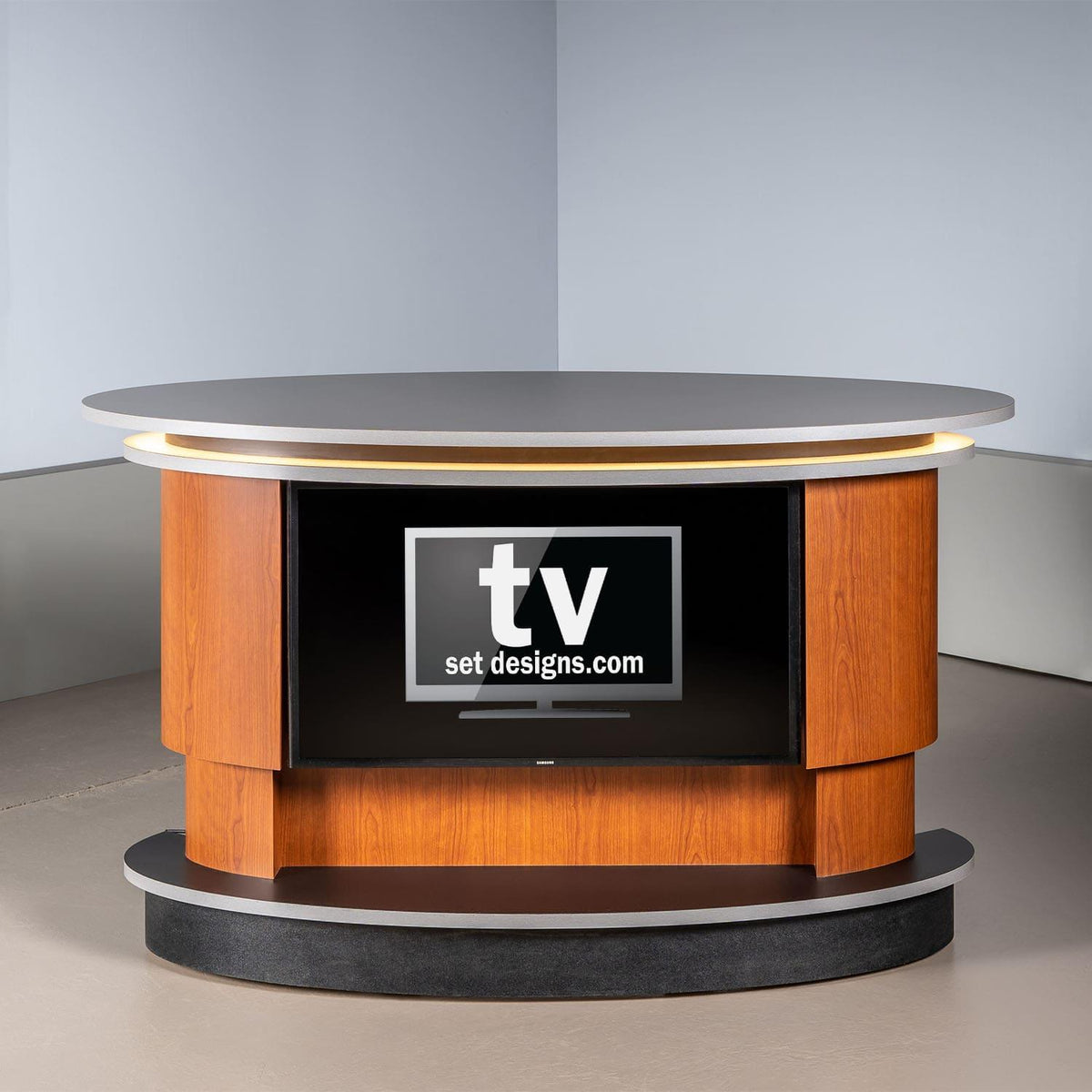 Small Elliptic Desk | TV Studio Set Furniture – TVsetdesigns.com