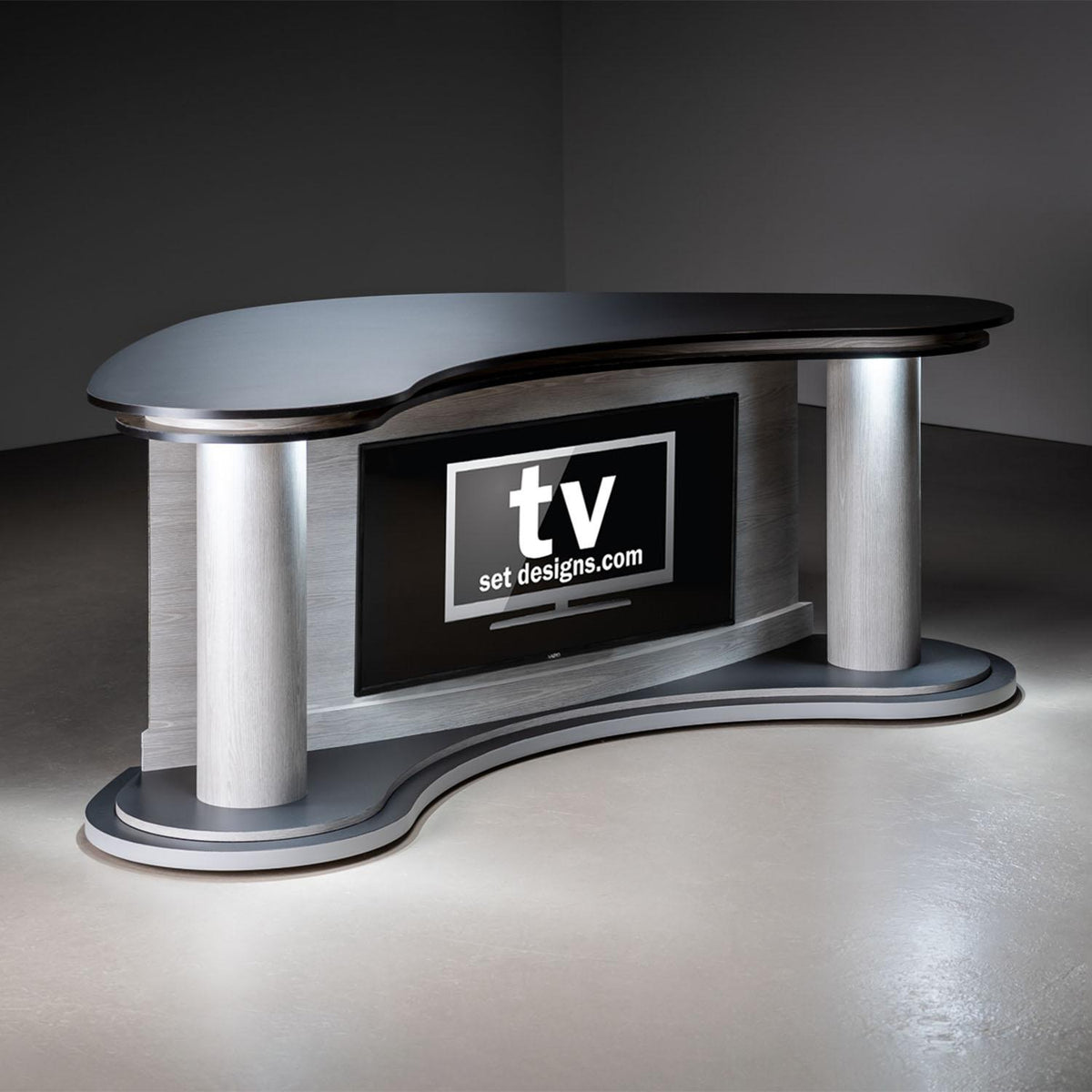 Large Classic Wide Angle News Desk – TVsetdesigns.com