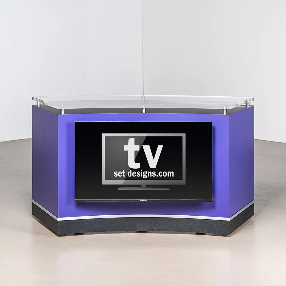 Medium Curve Desk with Acrylic Top – TVsetdesigns.com