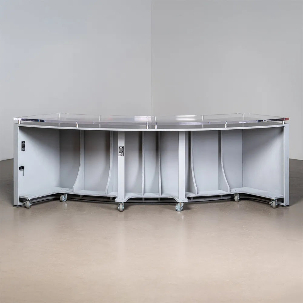 Extra Large Curve Desk with Acrylic Top – TVsetdesigns.com