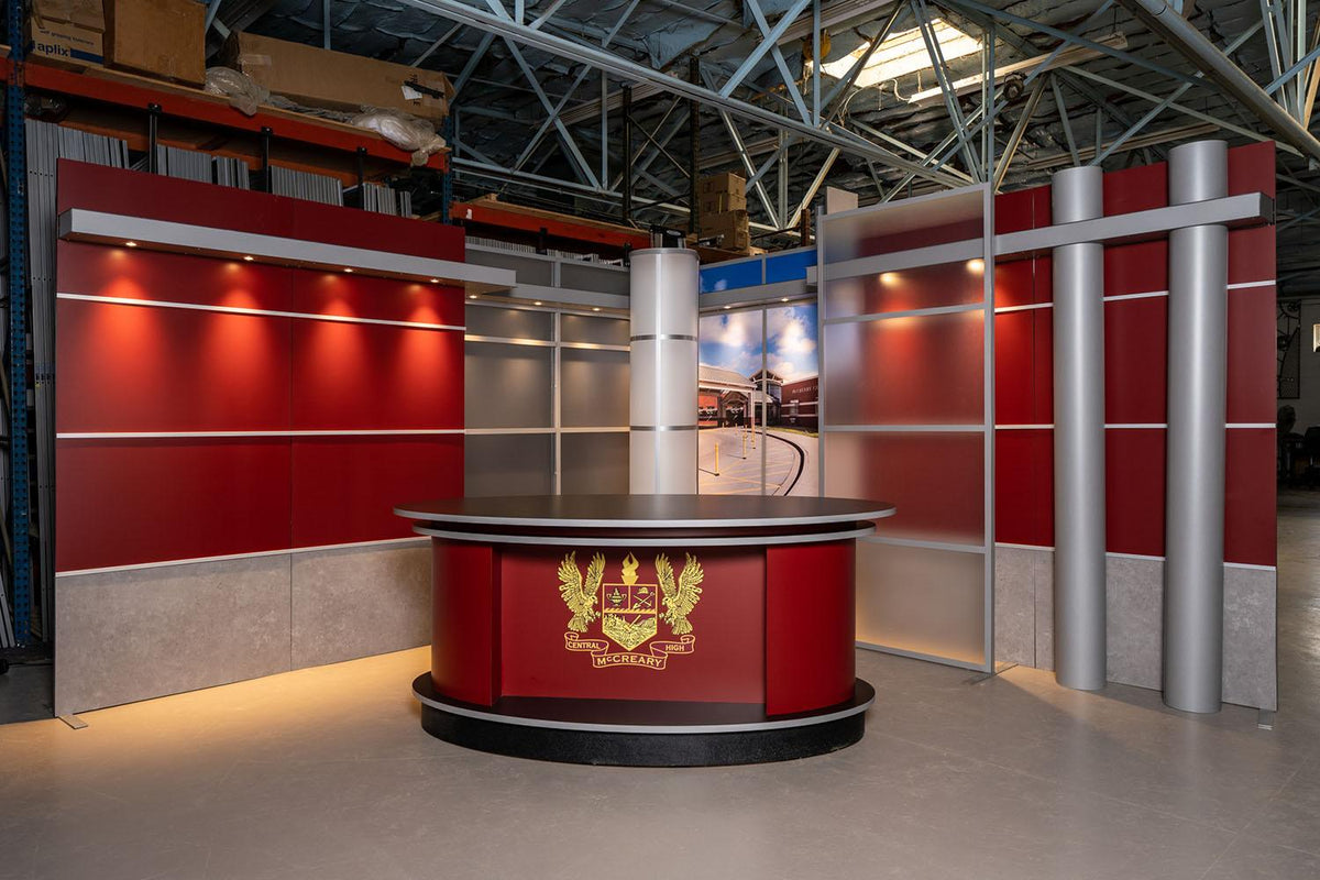 Small Corner Set | News Studio Set Design – TVsetdesigns.com