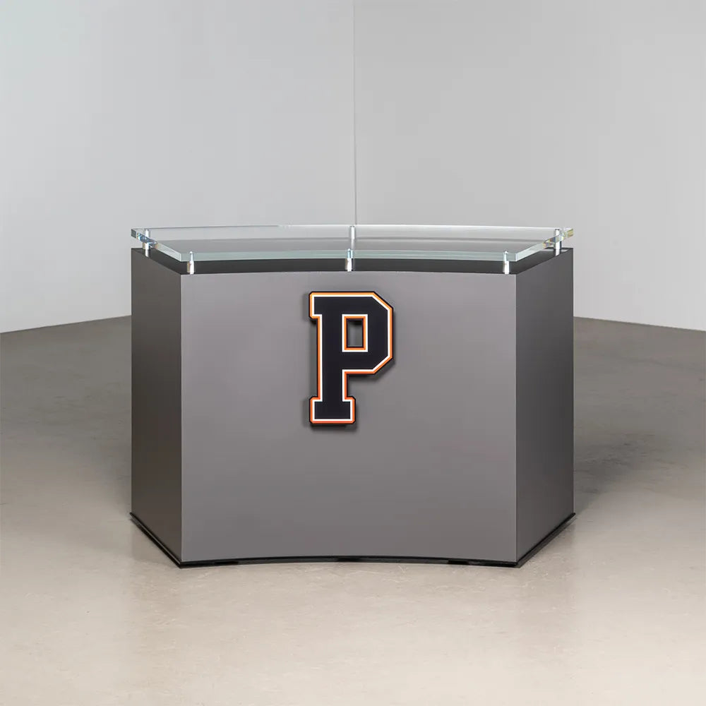 Small Curve Desk with Acrylic Top – TVsetdesigns.com