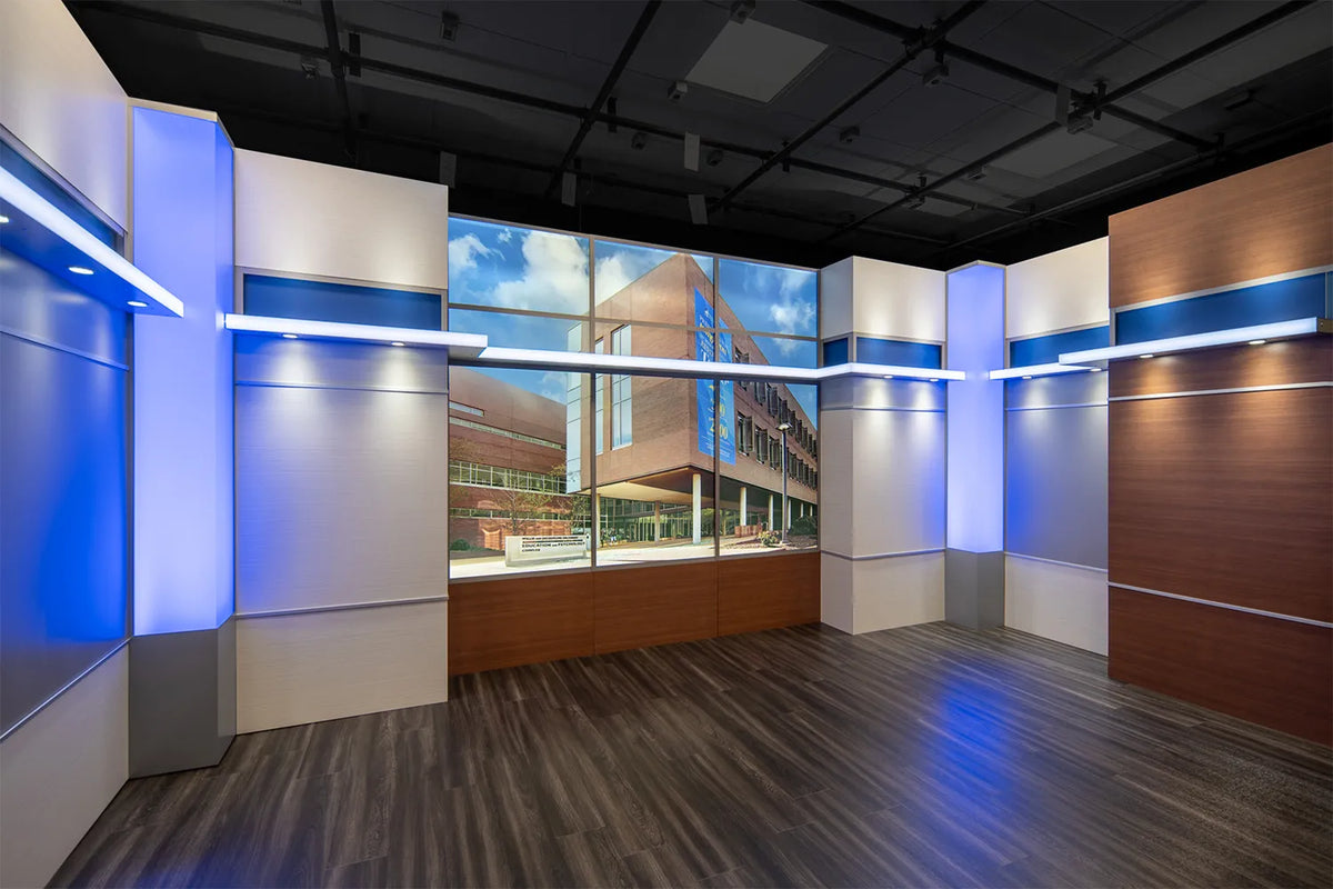 Two Corner Set | Complete Broadcast Studio – TVsetdesigns.com