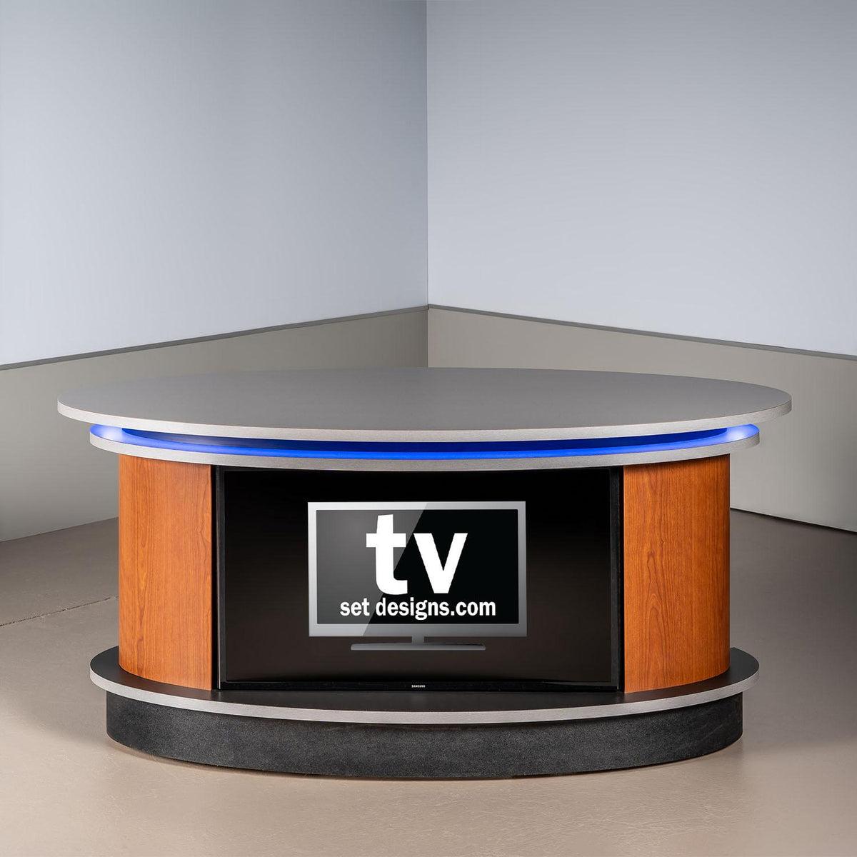 Small Elliptic Desk | TV Studio Set Furniture – TVsetdesigns.com