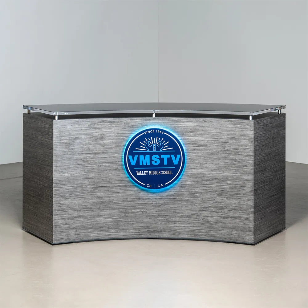 Large Curve Desk with Acrylic Top – TVsetdesigns.com